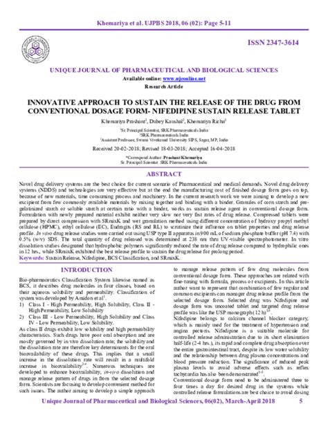 Pdf Formulation And Evaluation Of Controlled Release Matrix Tablets Using Eudragit Rspo And
