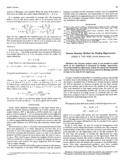 Inverse Iteration Method For Finding Eigenvectors Pdf Eigenvalues And Eigenvectors