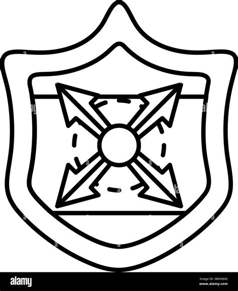 A Shield With Four Arrows Pointing In Different Directions The Shield