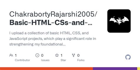 Github Chakrabortyrajarshi2005basic Html Css And Javascript Projects I Upload A Collection