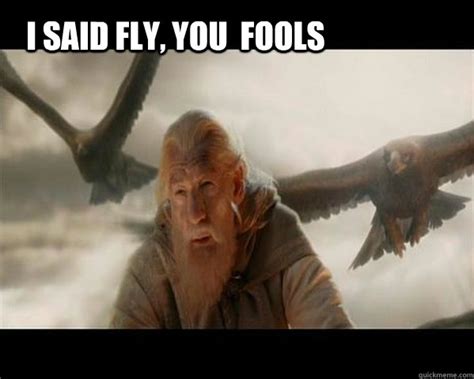 I Said Fly You Fools Gandalf The Gray Quickmeme