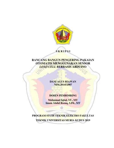 Rancang Bangun Pengering Pakaian Otomatis Menggunakan Sensor Load Cell