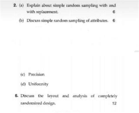 Solved A Explain About Simple Random Sampling With And Chegg