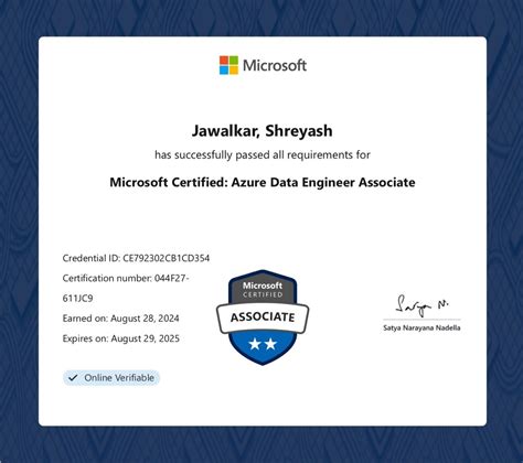 Shreyash J On Linkedin Azure Dp203 Dataengineering Certification Continuouslearning