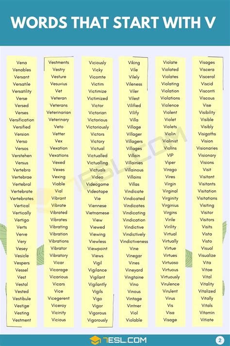 School Words That Start With V Letter Words Unleashed Exploring The Beauty Of Language