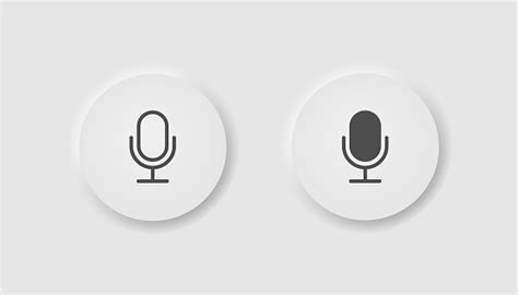 Microphone Button In Neumorphism Style Icons For Business Ui Ux Recording Sound Symbol Voice