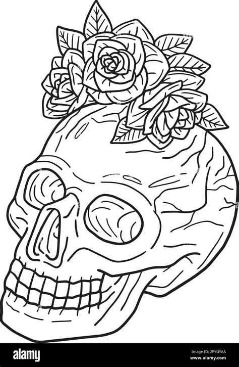 Skull And Flower Coloring Pages