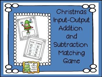 Christmas Input Output Addition And Subtraction Matching Game