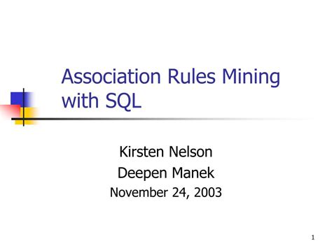 Ppt Association Rules Mining With Sql Powerpoint Presentation Free