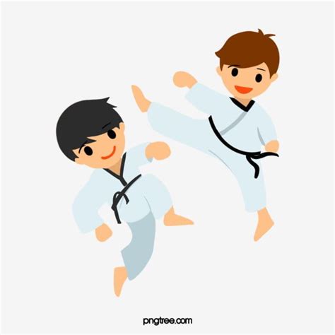 만화 손으로 그린 킥복싱 발로 차기 그림 일러스트 어린이 태권도 운동 Png 일러스트 및 Psd 이미지 무료 다운로드 Pngtree Kickboxing