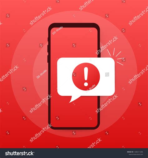 Alert Message Mobile Notification Danger Error Stock Vector Royalty Free 1286411296 Shutterstock