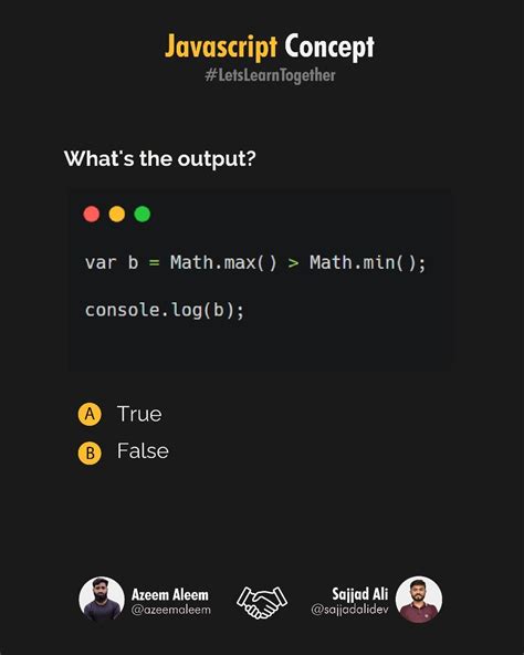 Javascript Coding Webdevelopment Techlearning Programmingquiz Techcommunity Sajjad Ali
