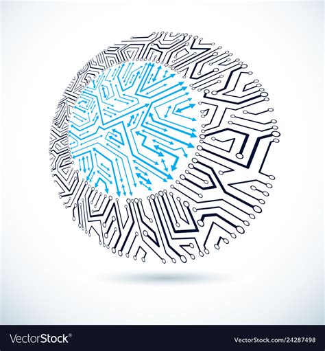 Round Circuit Board With Electronic Components Vector Image