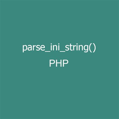 Hàm Parseinistring Trong Php Code Tu Tam