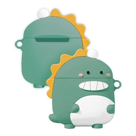 Airpods 1代 2代 綠豆色 芝麻眼恐龍 矽膠 藍牙 耳機保護殼 Airpods配件 Yahoo奇摩購物中心