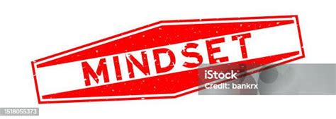 흰색 바탕에 그런지 레드 마인드셋 단어 육각형 고무 씰 스탬프 성장 개념에 대한 스톡 벡터 아트 및 기타 이미지 성장 개념