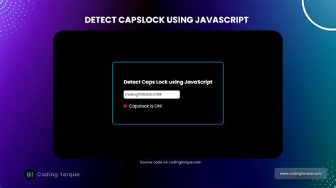 Detect Capslock Using Html Css And Javascript Coding Torque Coding