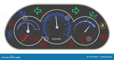 car dashboard car control panel interface colored car dashboard icons