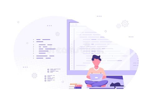 Coding Programming Application Development Concept Banner Design Stock Vector Illustration