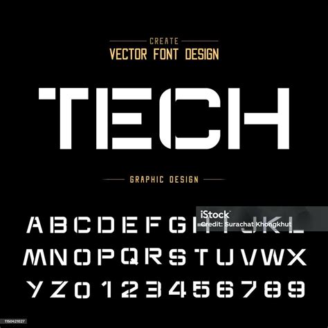 테크 폰트 및 알파벳 벡터 기술 디자인 서체 문자와 숫자 배경에 그래픽 텍스트 3차원 형태에 대한 스톡 벡터 아트 및 기타 이미지 3차원 형태 교육 그래픽 프린트