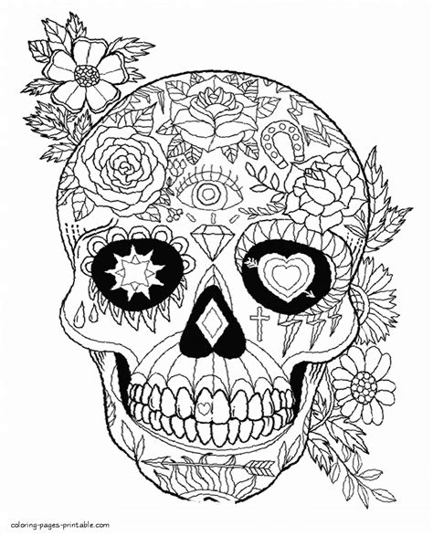 Sugar Skull Coloring Coloring Pages Printablecom