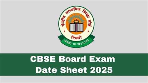 Cbse Date Sheet 2025 Released Download Pdf For Class 10th And 12th Here Metro Lookup