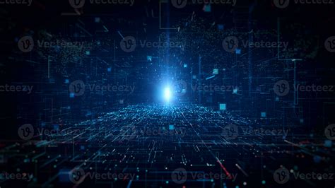 Digital Cyberspace With Digital Data Network Connections High Speed