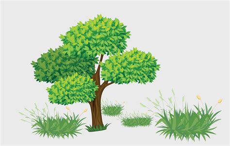 Tree And Grass Design Eps Vector Vector Art At Vecteezy
