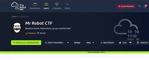 Amit Kumar Choubey On Linkedin Tryhackme Cybersecurity Mrrobot Ctf Ethicalhacking Learning