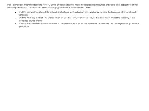 Host Io Limits Dell Unity Best Practices Guide Dell Technologies