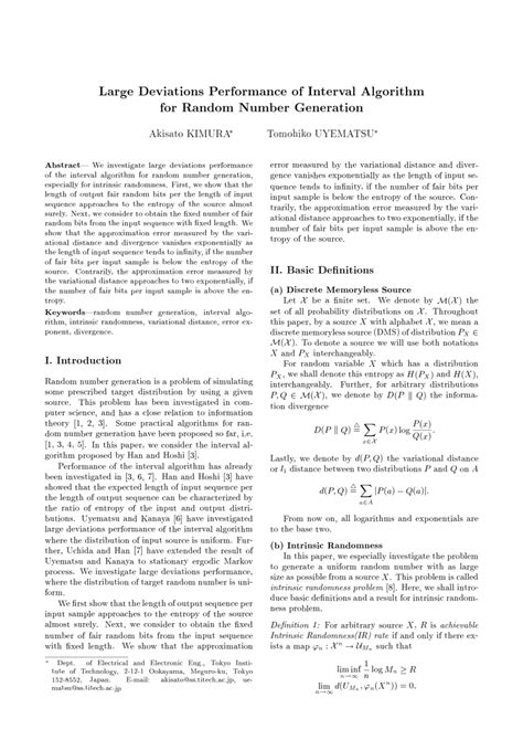 Pdf Large Deviations Performance Of Interval Algorithm For Random