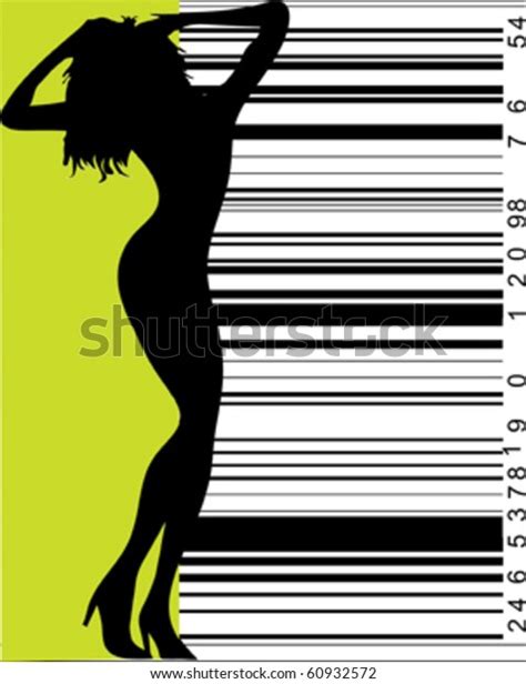 Bar Code Sexy Woman Stock Vector Royalty Free 60932572 Shutterstock