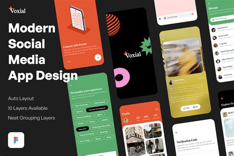 Modern Social Media Mobile App Ui Ux Kit Figma