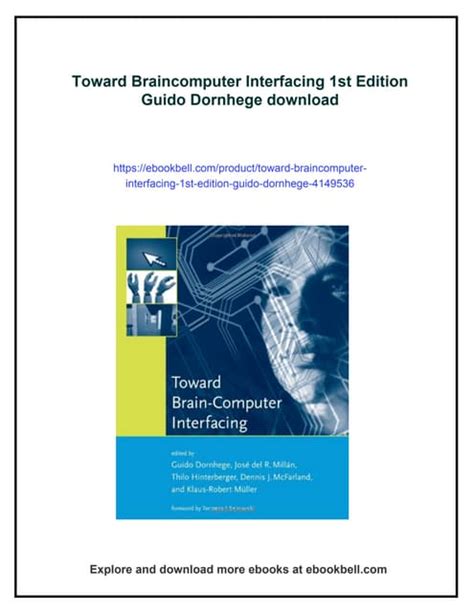 Toward Braincomputer Interfacing 1st Edition Guido Dornhege Pdf