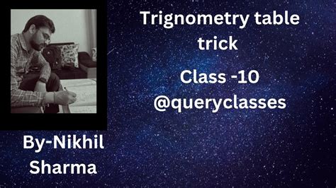 Trigonometric Table Trick Trignometryclass10 Trignometrytricks