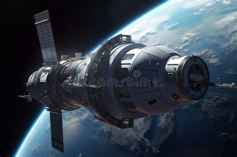 Space Exploration Conceptual Illustration Of A Spaceship Generative Ai Stock Illustration