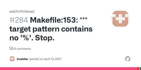 Makefile 153 Target Pattern Contains No Stop Issue 284