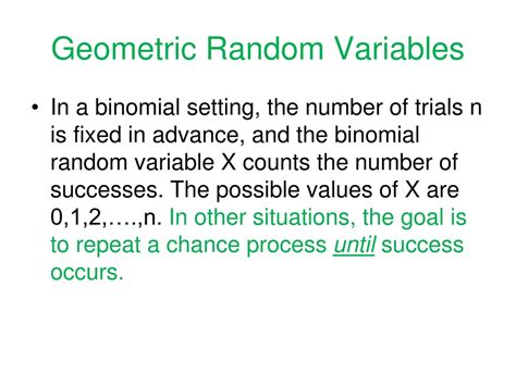 PPT Binomial Geometric Random Variables PowerPoint Presentation ID