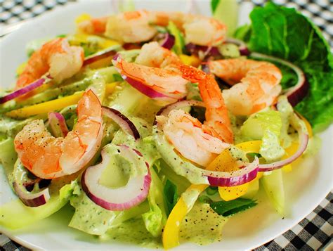 Green Goddess Salad With Poached Shrimp