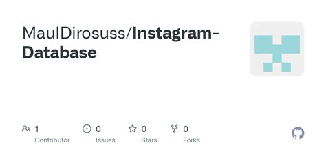 Github Mauldirosussinstagram Database