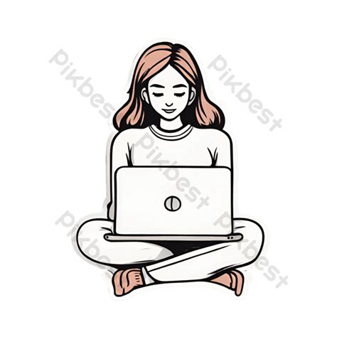 Decoding Laptop Symbols With A Girl PNG Images PNG Free Download Pikbest
