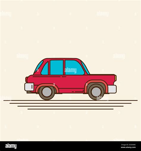 Vintage Flat Vector Car Stock Vector Image And Art Alamy