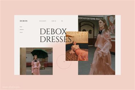 Debox时尚简约的线上服装精品店ui设计模板 25学堂