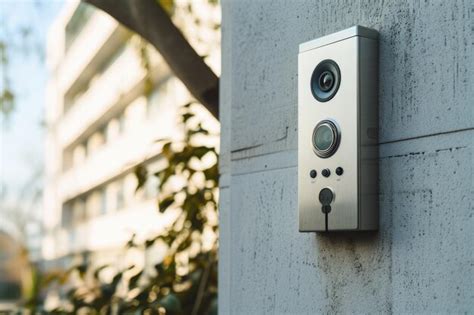 Modern Intercom And Security System With Video Camera And Microphone On