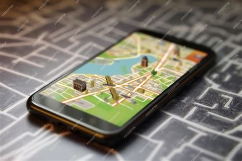Premium Photo Point Travel Position Gps Phone Mobile Direction Map Navigation Location