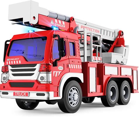 Gizmovine Fire Engine Toys Large Fire Truck With Lights Sound Rescue