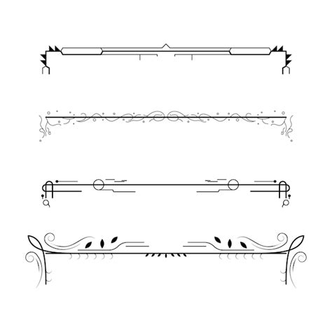 Premium Vector Set Black Simple Line Collection Doodle Border Elements Vector Design Style