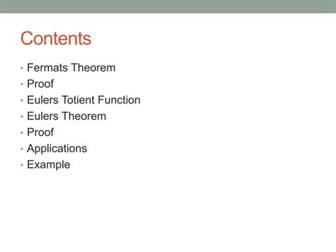 Fermat And Euler Theorem Ppt