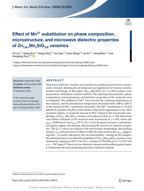 Effect Of Mn Substitution On Phase Composition Microstructure And Microwave Dielectric
