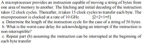 Solved A Microprocessor Provides An Instruction Capable Of Chegg